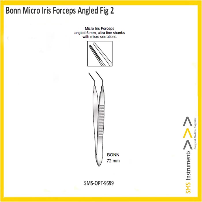 Bonn Micro Iris Forceps Angled | SMS Ophthalmology Instruments