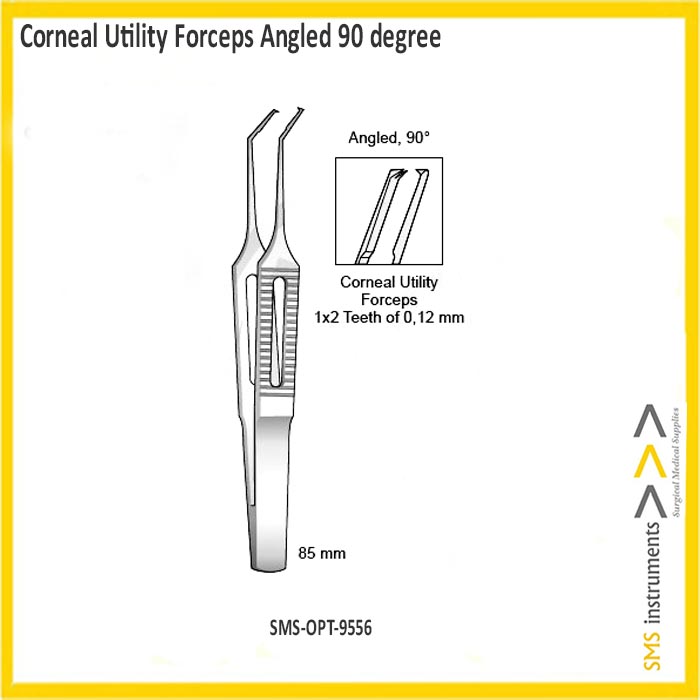 Corneal Utility Forceps Angled 90Â° | SMS Ophthalmology Instruments