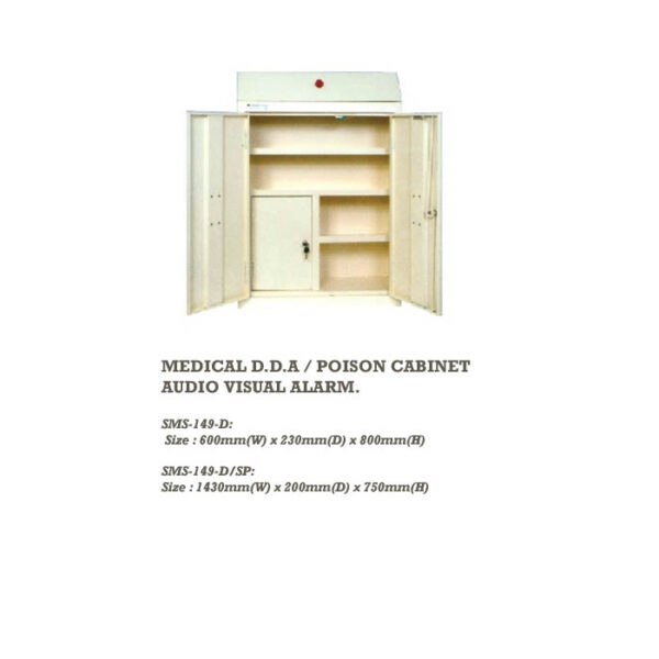 DDA - Poison Cabinet - Wall Mounted - Audio - Visual Alarm | SMS