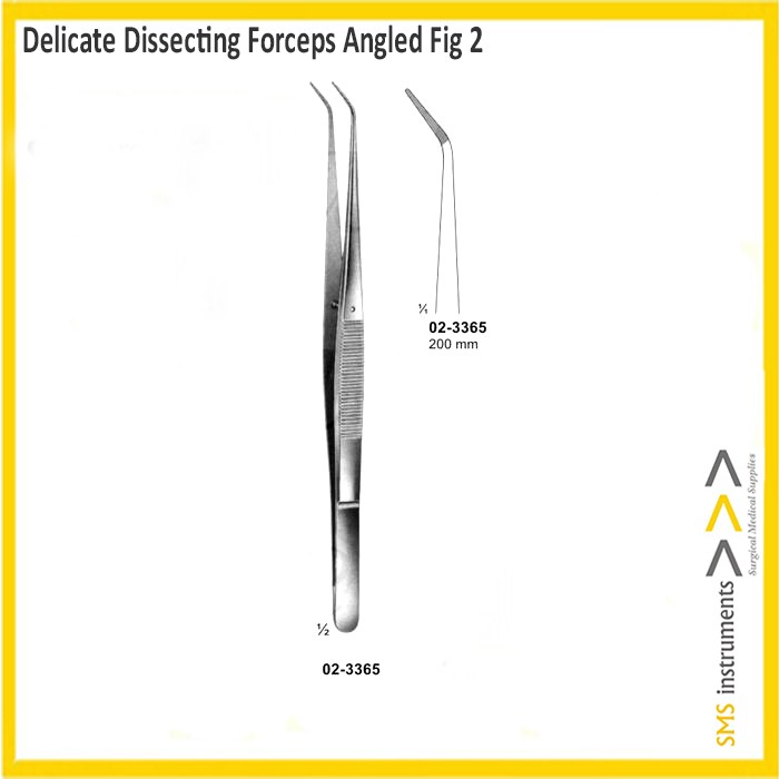 Delicate Dissecting Forceps Angled 200 mm | NAZMED SMS