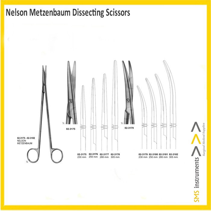 Nelson Metzenbaum Dissecting Scissors | Surgical SMS Instruments