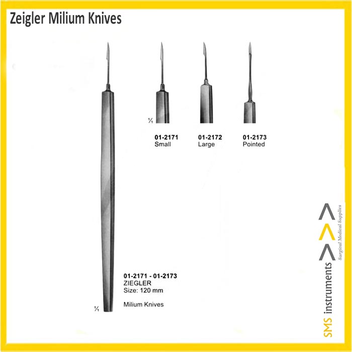 Zeigler Milium Knives Dermatological Tools | NAZMED SMS